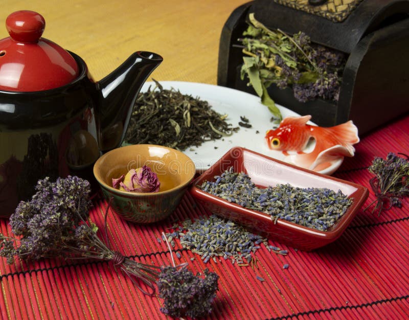 Herbal Tea with Lavender. Dried Lavender Flowers for Tea Stock Photo ...