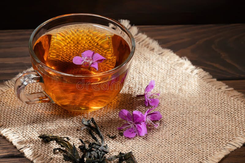 Herbal Tea Made from Fireweed Known As Blooming Sally in Cup Stock ...