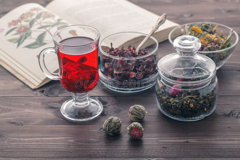 Herbal Tea with Mallow Flowers Stock Photo - Image of medicinal ...