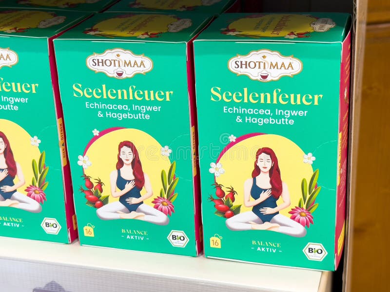 Herbal Tea Packaging with Female Meditation Illustration and Echinacea ...