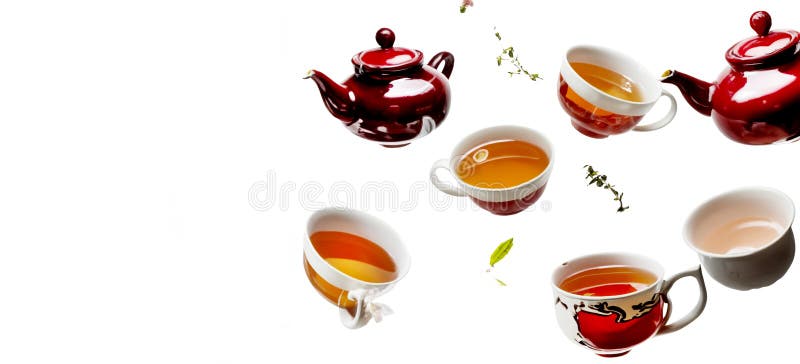 Herbal Tea Ready for Serving, Isolated Over White Stock Illustration ...