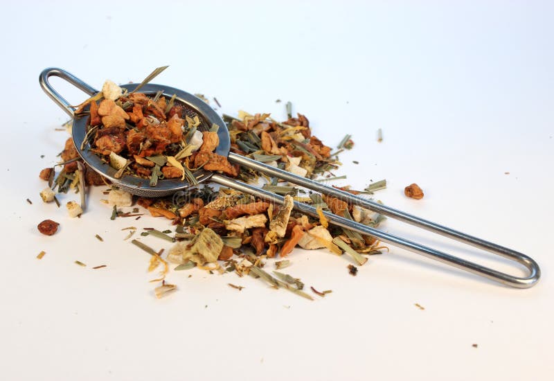 Herbal Tea and Tea Strainer Stock Image - Image of healthy, bits: 22909153