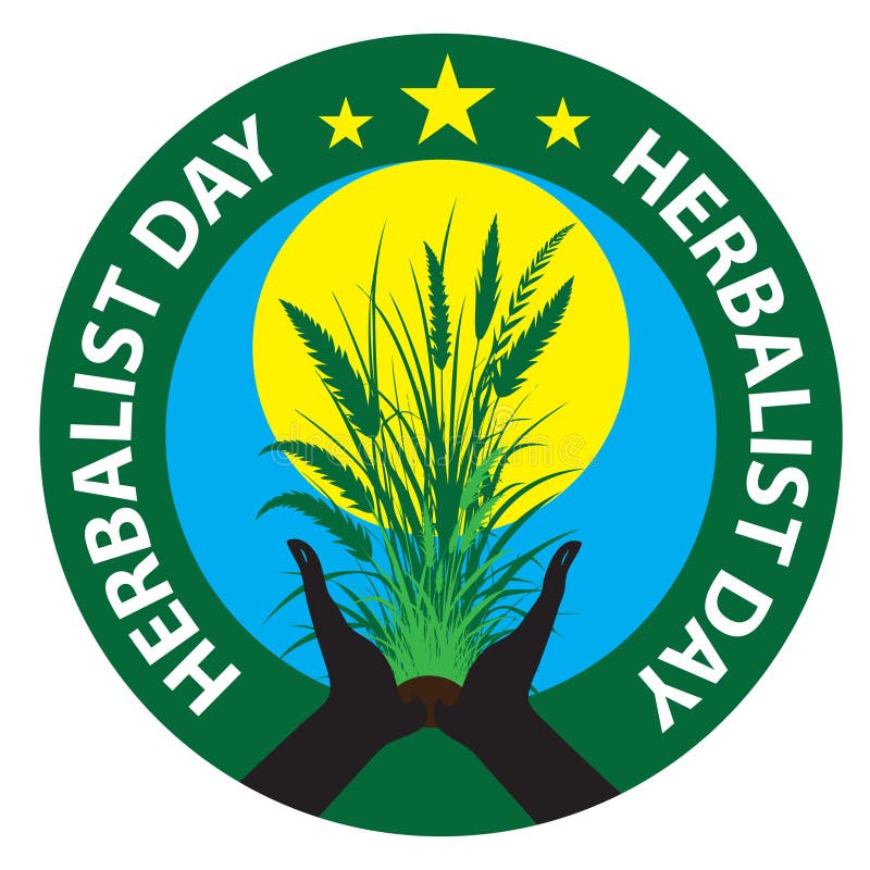Herbalist Day date label stock vector. Illustration of redshank - 375512375