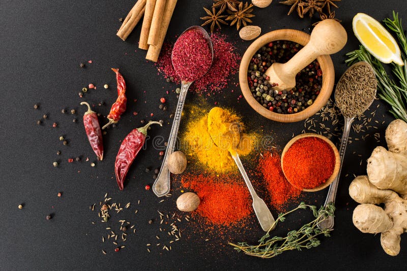 Herbs Condiments and Spices Stock Photo - Image of cardamom, herbs ...