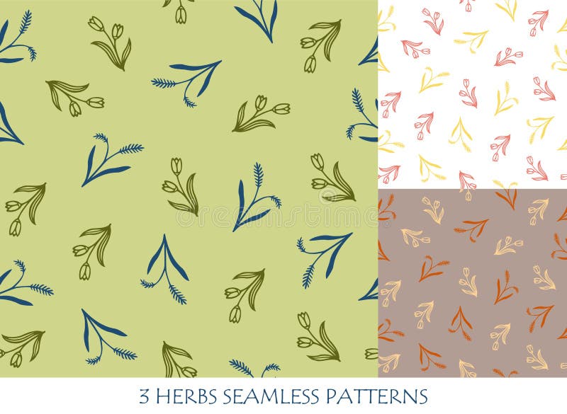 Herbs pattern 15 stock vector. Illustration of grass - 200540182