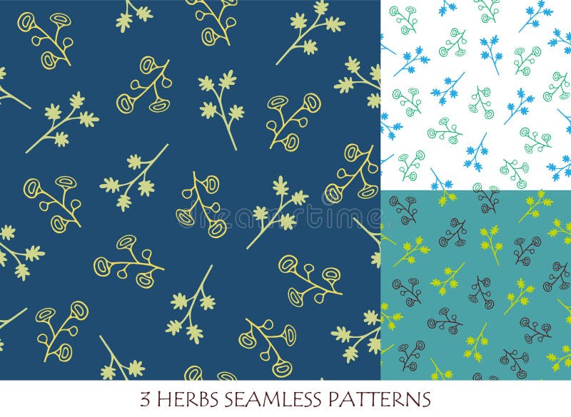 Herbs pattern 14 stock vector. Illustration of decorative - 200540185