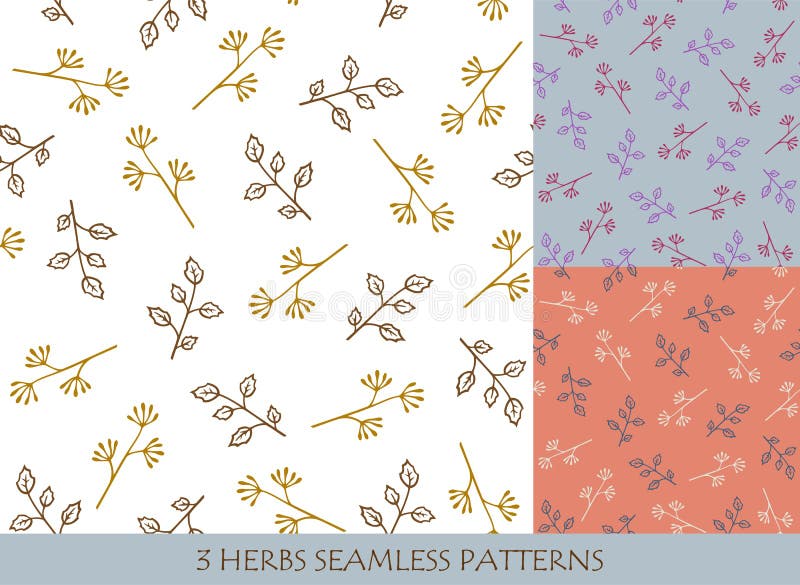Herbs pattern 5 stock vector. Illustration of meadow - 200426290