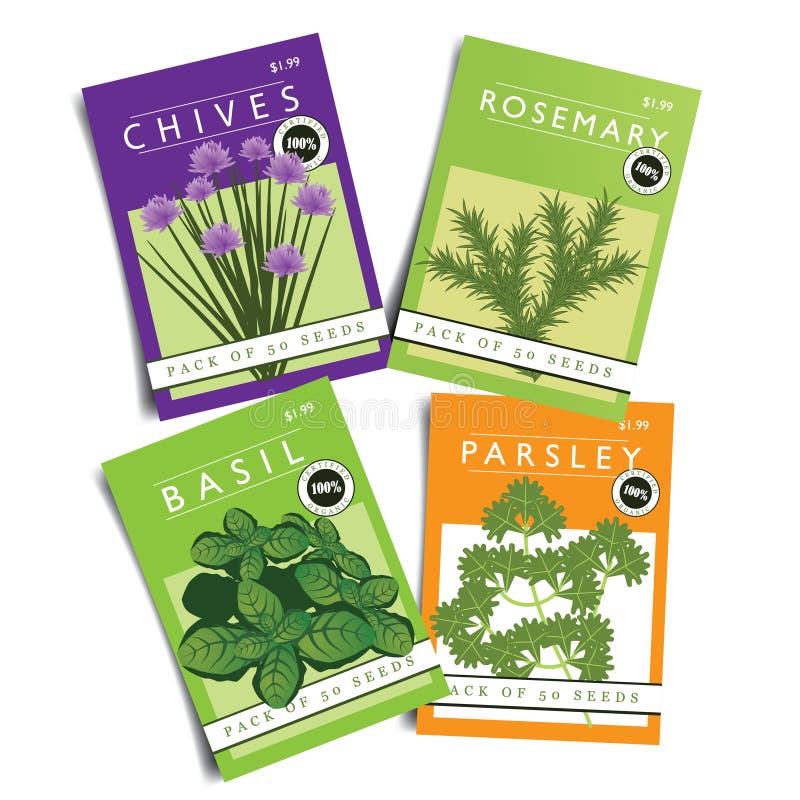 Herbs Seed Packets Stock Illustrations – 1 Herbs Seed Packets Stock ...