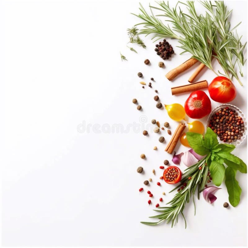 Herbs and Spices - Background for Cooking Stock Illustration ...