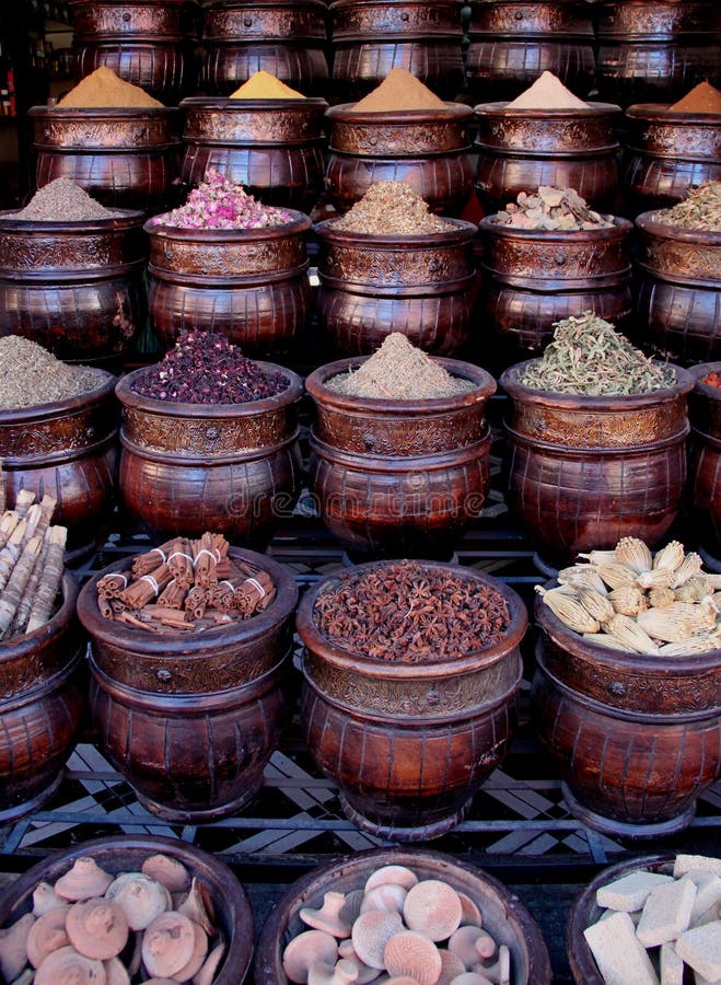 Herbs and Spices in a Moroccan Souk Stock Photo - Image of herbs ...