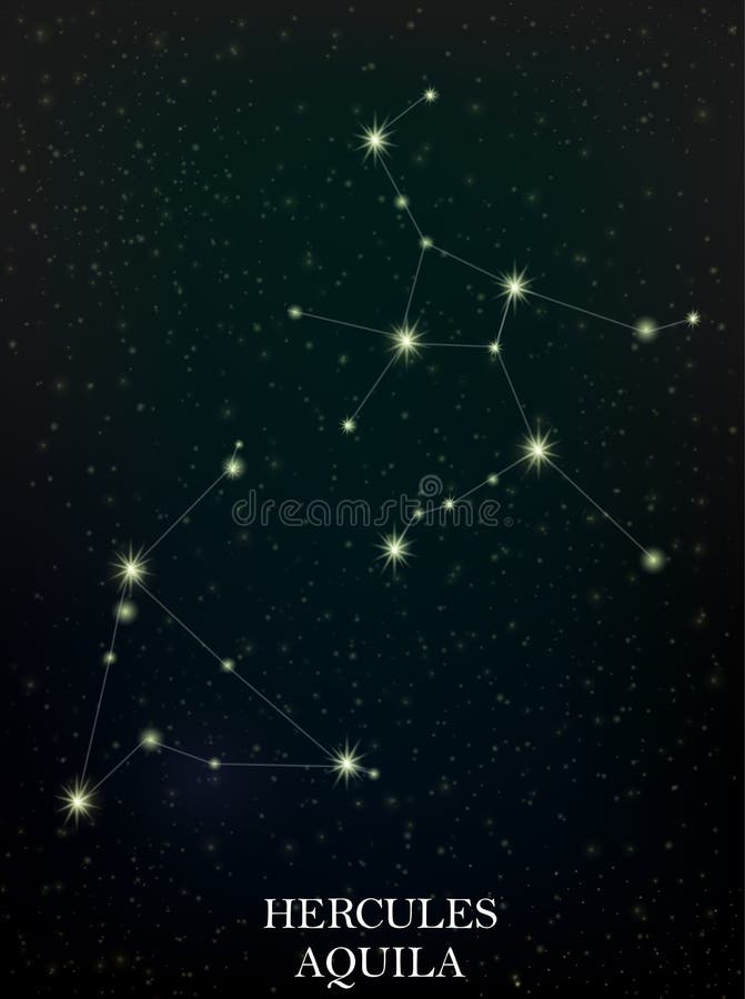 Aquila Constellation with Beautiful Bright Stars on the Background of ...
