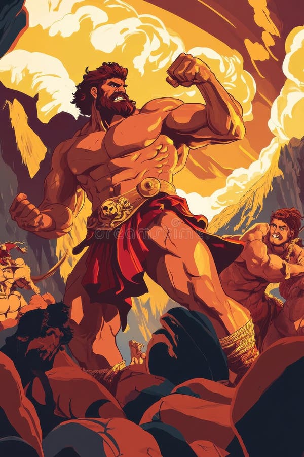 Hercules Showcasing Strength while Facing the Trials of the Twelve ...