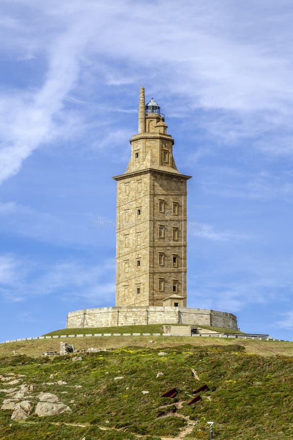 Hercules Tower La Coruna Galicia, Spain. Stock Photo - Image of ancient ...