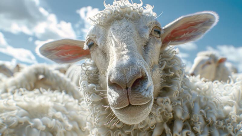 A Herd of Sheep Standing in Unity. Perfect for Agricultural or Teamwork ...