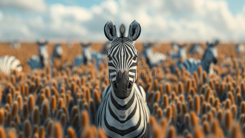 Herd of Zebra Standing Side by Side Stock Image - Image of stripes ...