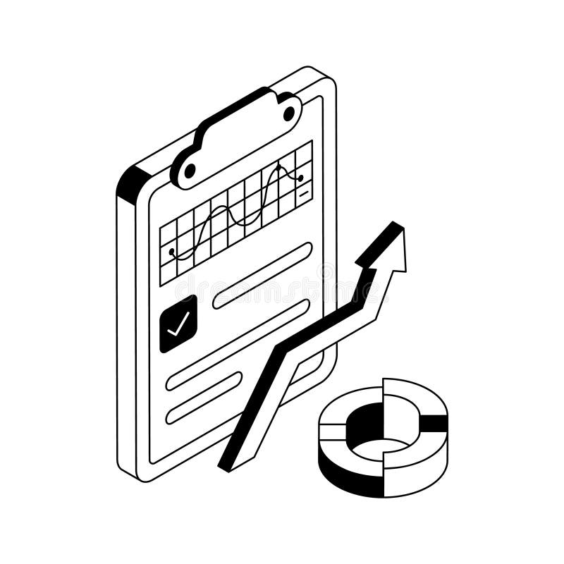 Here is an Amazing Isometric Icon of Growth Report Stock Vector ...