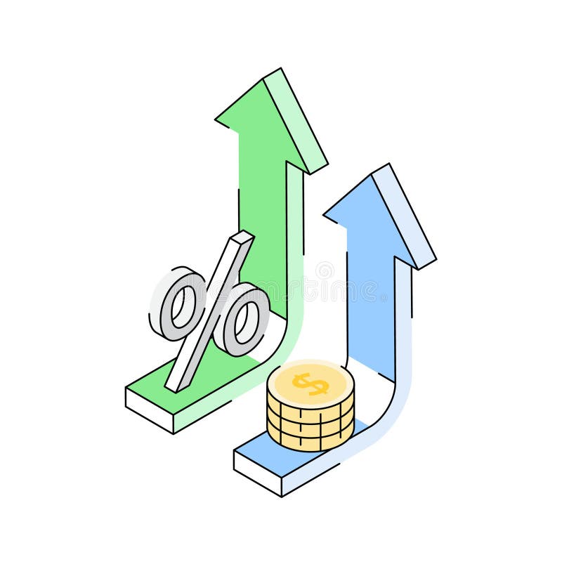 Here is an Amazing Isometric Icon of Interest Rate Stock Vector ...
