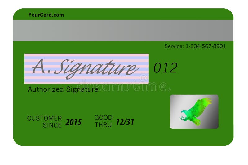 Here is the Back of a Credit Card. Stock Illustration - Illustration of ...