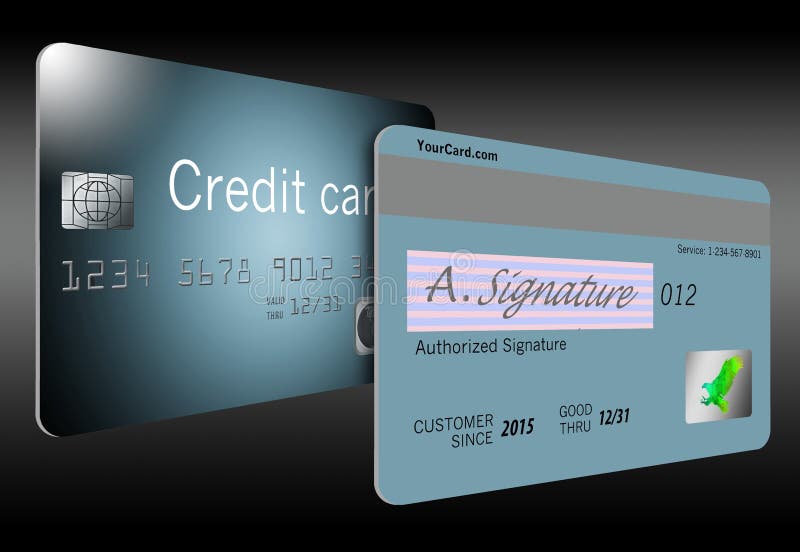 Here is the Back of a Credit Card. Stock Illustration - Illustration of ...
