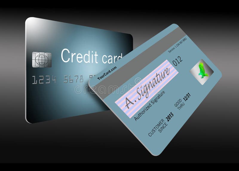 Here is the Back of a Credit Card. Stock Illustration - Illustration of ...