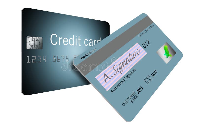 Here is the Back of a Credit Card. Stock Illustration - Illustration of ...