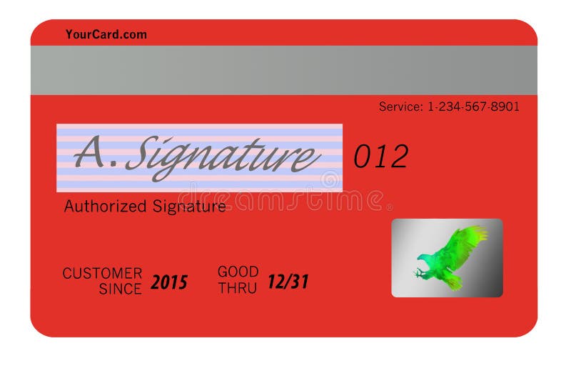 Here is the Back of a Credit Card. Stock Illustration - Illustration of ...