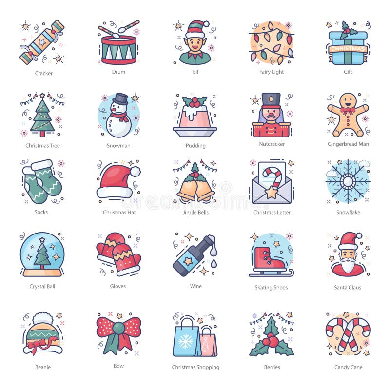 Events and Festival Flat Icons Pack Stock Vector - Illustration of ...