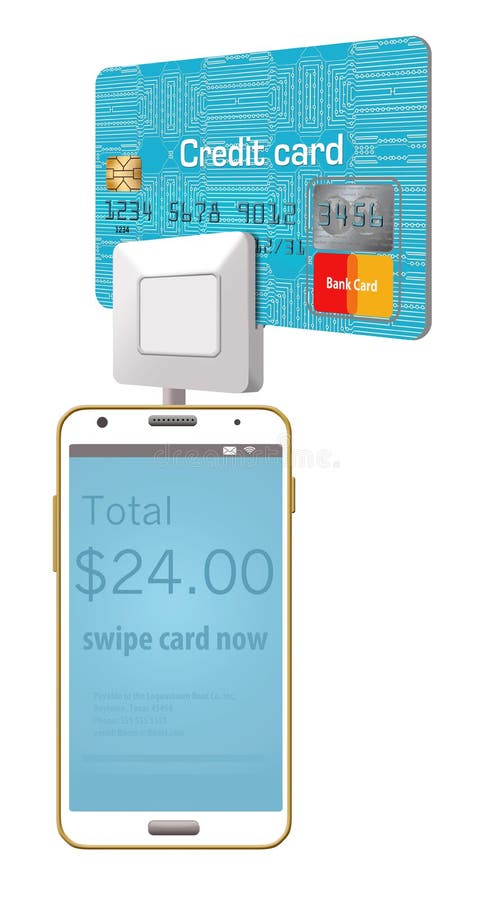 Here is a Cell Phone Credit Card Reader. Stock Illustration ...