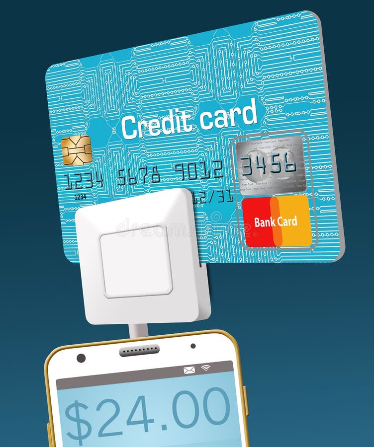 Here is a Cell Phone Credit Card Reader. Stock Illustration ...