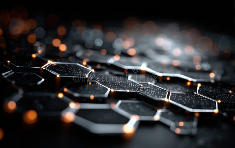 Here is a Close Up View of a Graphene Molecule Set Against a Black ...