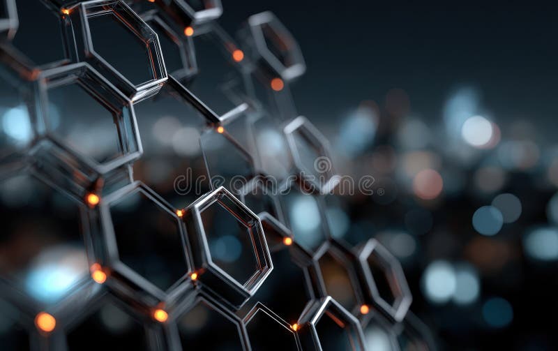 Here is a Close Up View of a Graphene Molecule Set Against a Black ...