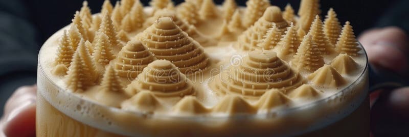 Here is a Closeup Image of a Beautifully Designed Cake with Trees on it ...