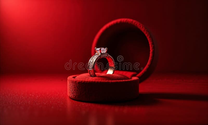Here is a Closeup View of a Beautiful Ring Placed Inside a Red Box ...