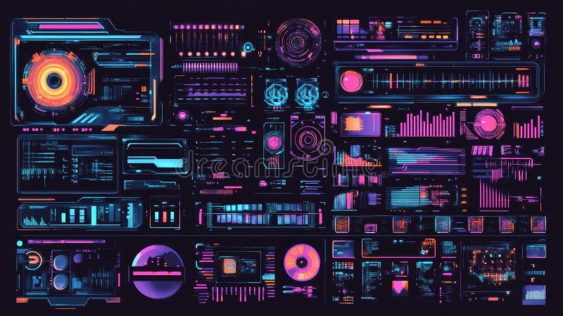 Here is a Collection of HUD Frames Displaying Futuristic Modern User ...