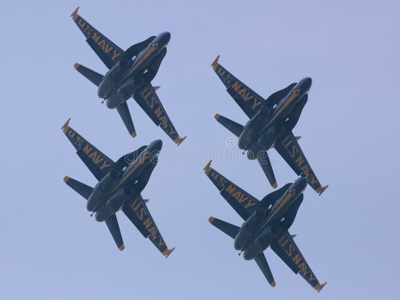 Here Come the Blue Angels stock photo. Image of team, aviator - 1695826