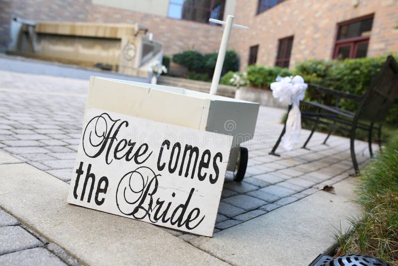 Here Comes the Bride stock photo. Image of ceremony, wagon - 83556692