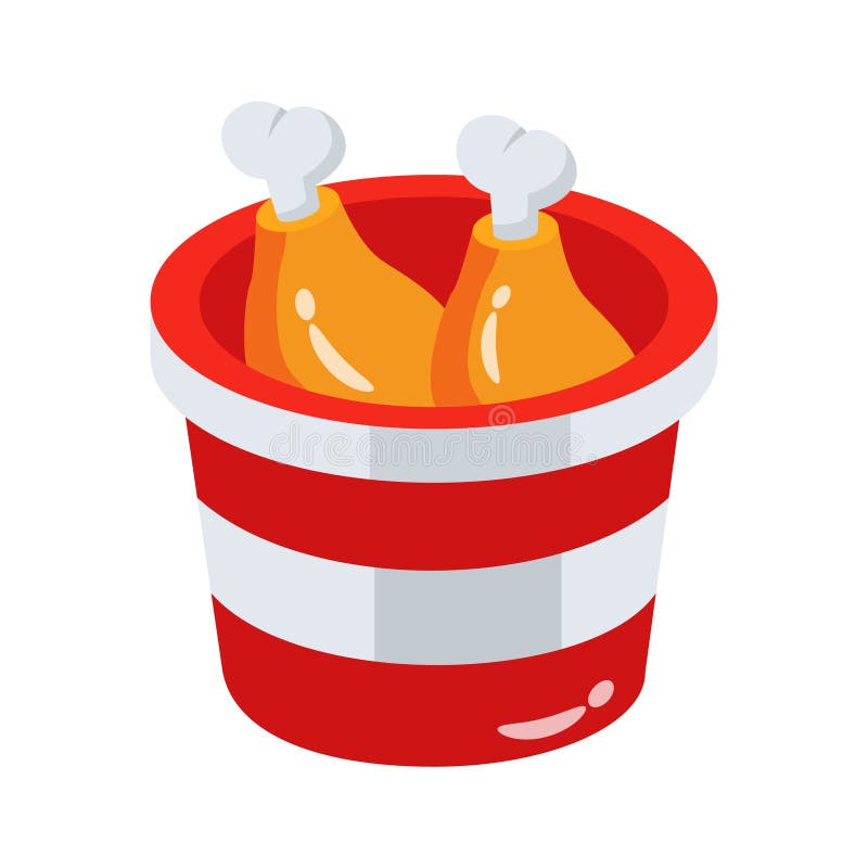 Here is a 3d Style Icon of Fried Chicken Drumstick Bucket Stock ...