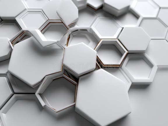 Here is a Detailed Close Up of a White Hexagon Pattern on a Wall Stock ...