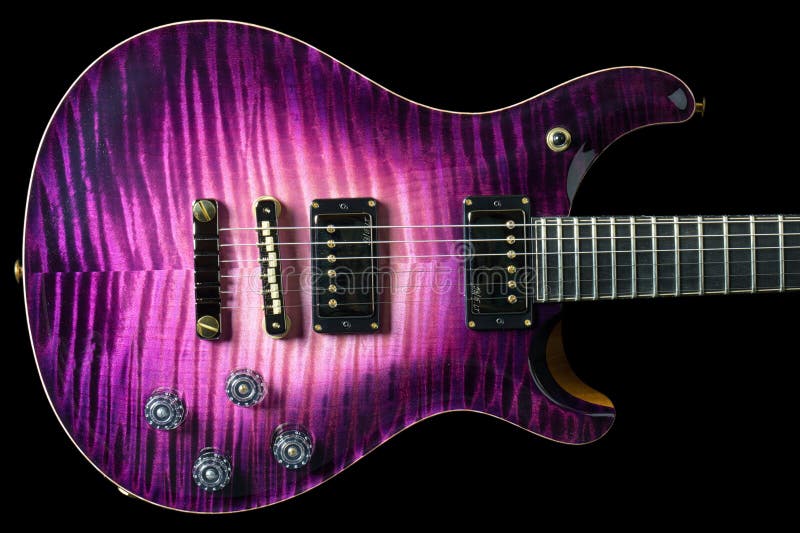 Highly Figured Purple Burst Electric Guita - Flamed Maple Ebony ...
