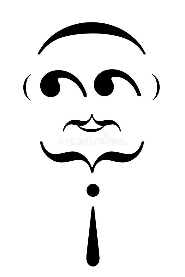 Here is a Face Made with Strokes on the Keyboard Stock Illustration ...