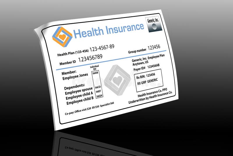 Here is a Generic Heath Insurance ID Card Isolated on the Background ...