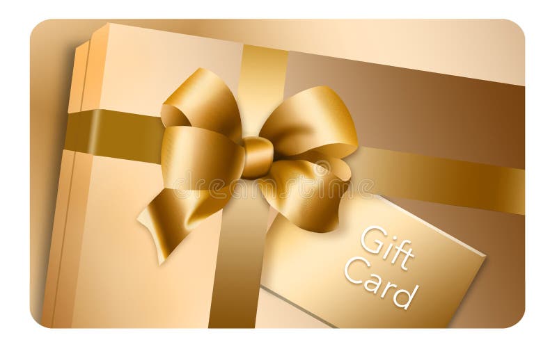 Here is a Gift Card with a Gift Box Design that Includes a Gold Bow and ...