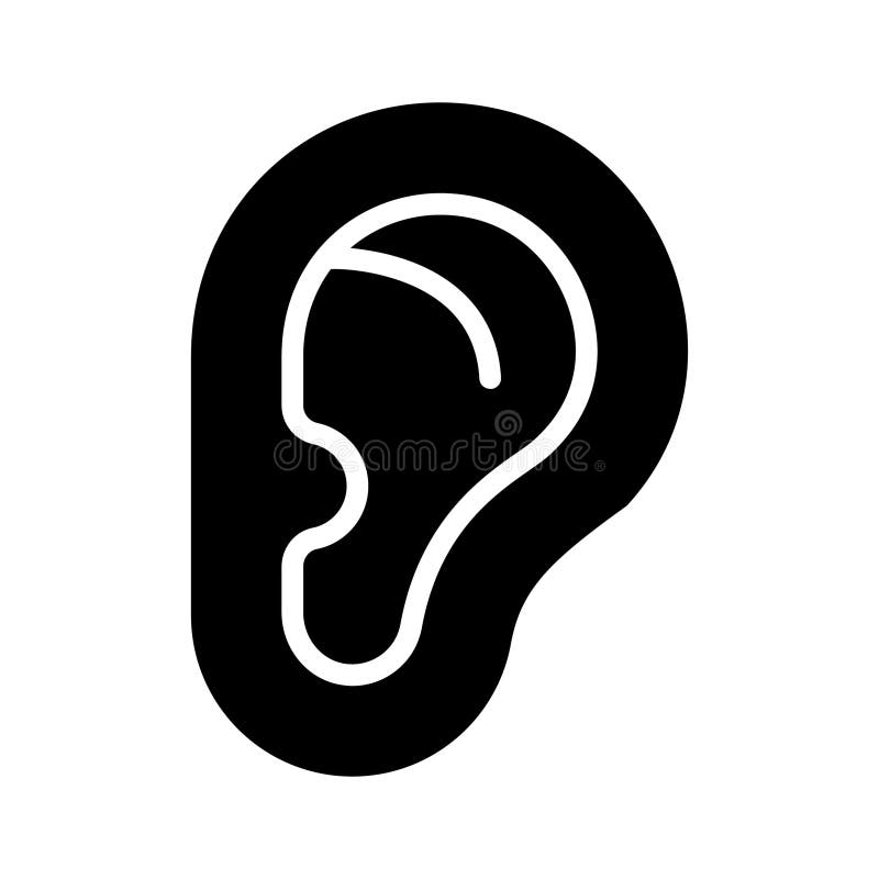 Here is a Glyph Style Icon of Human Ear Stock Illustration ...