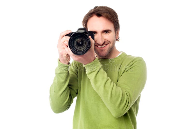 Here we Go... Smile Please! Stock Photo - Image of photographer ...