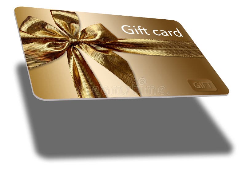 Here is a Gold Gift Card with Ribbon and Bow Stock Illustration ...
