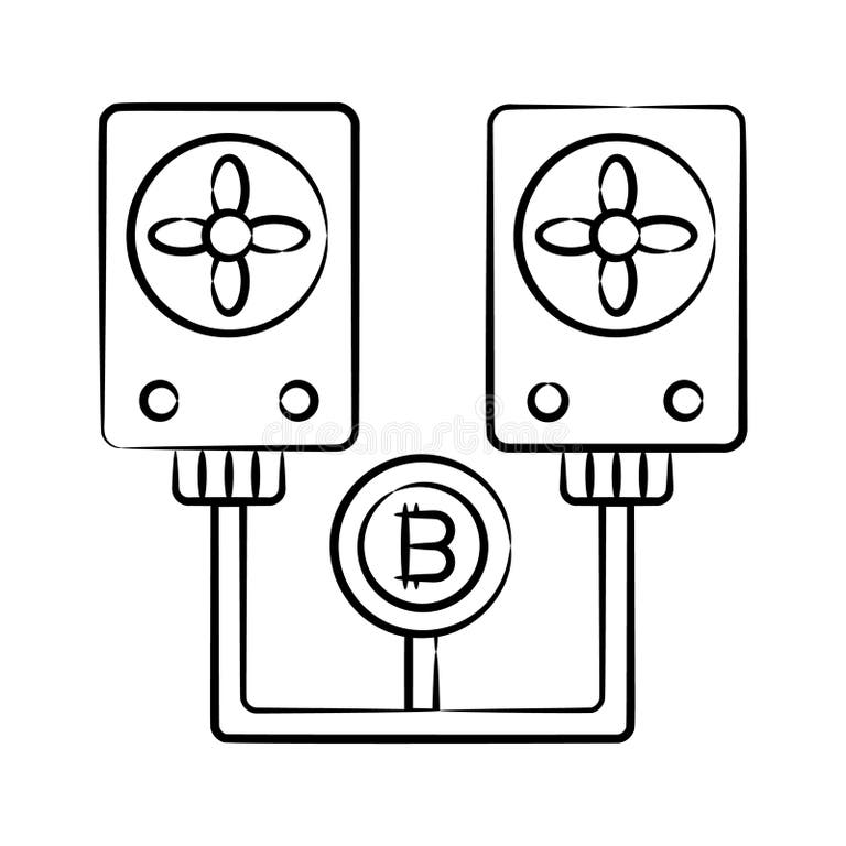 Here is a Hand Drawn Style Icon of Bitcoin Gpu Stock Illustration - Illustration of icon ...