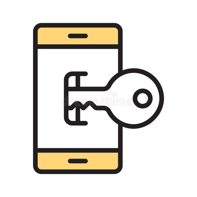 Here is a Handy Line Style Icon Depicting Mobile Access Stock Vector ...