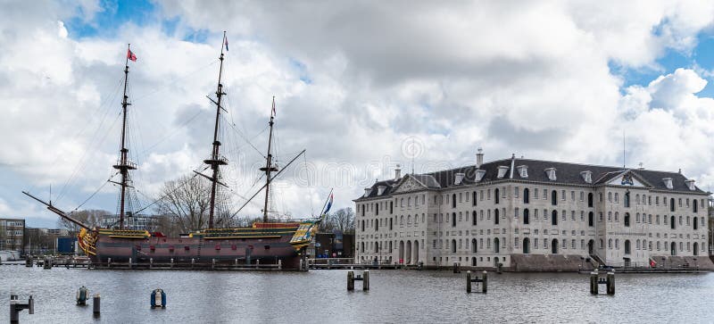 Straight View of the VOC Ship Replica and the Building of Maritime ...