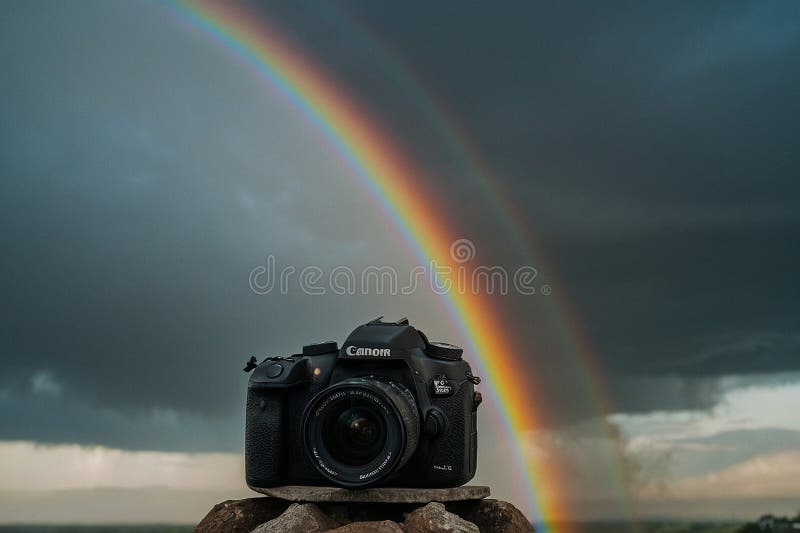 Rainbow with Camera stock illustration. Illustration of wave - 320390120