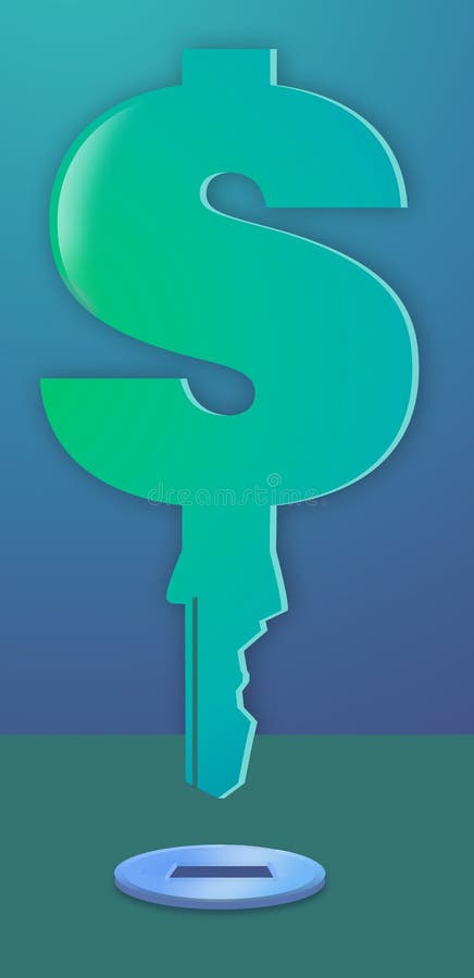 Here is the Key To Finding Money. Stock Illustration - Illustration of ...